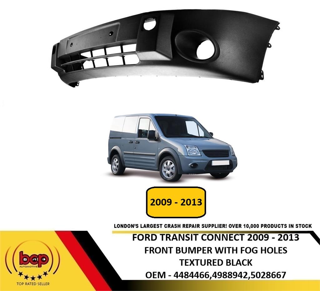 FORD TRANSIT CONNECT 2009 - 2013 FRONT BUMPER WITH FOG TEXTURED BLACK ...