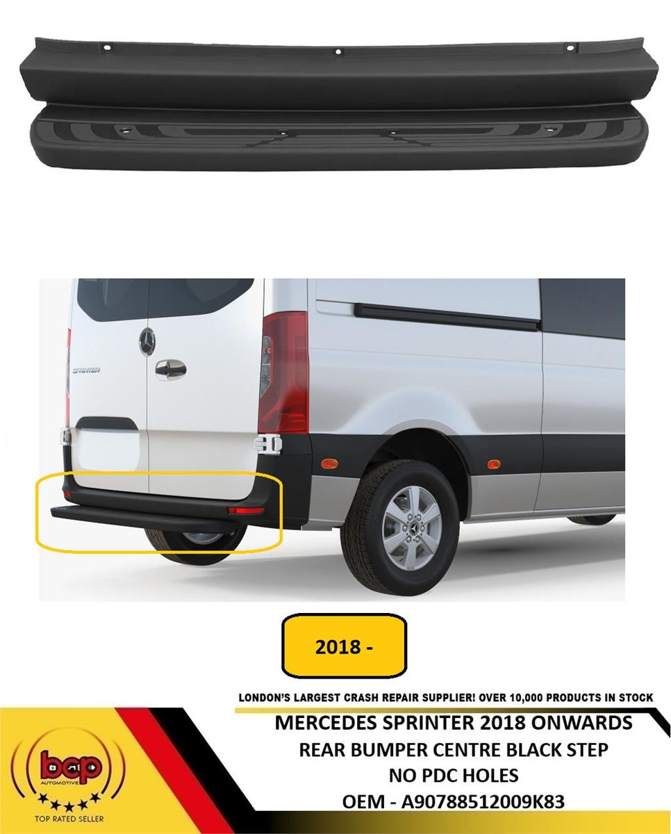 MERCEDES SPRINTER 2018 - 2024 REAR BUMPER CENTER WITH DOOR STEP COVER ...
